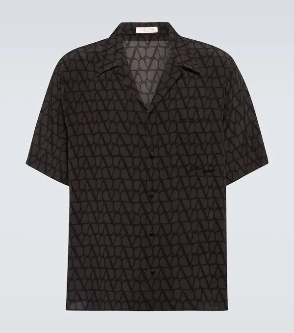 Valentino Garavani Toile Iconographe Silk Shirt - Black