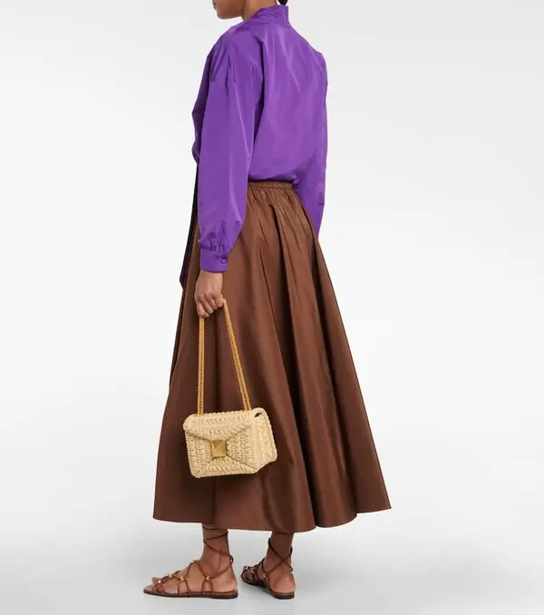 Valentino Garavani Pleated Midi Skirt - Beige