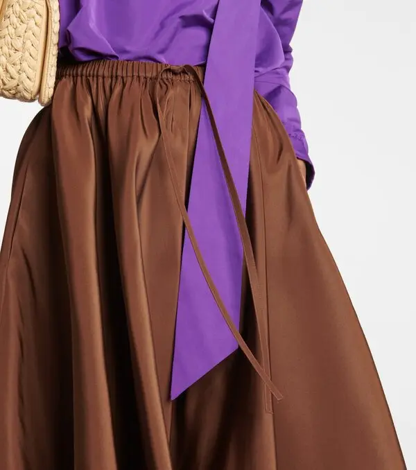 Valentino Garavani Pleated Midi Skirt - Beige