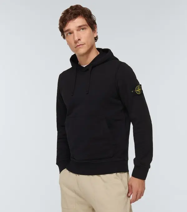 Stone Island Compass Cotton Hoodie - Black