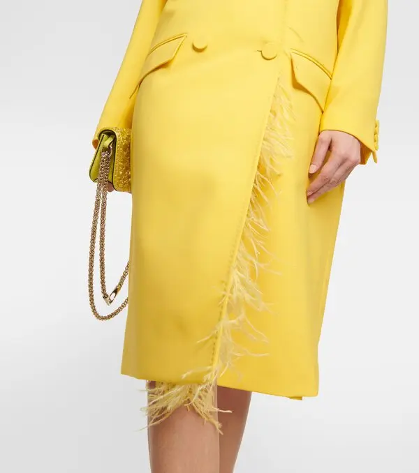 Valentino Garavani Feather-trimmed Virgin Wool Coat