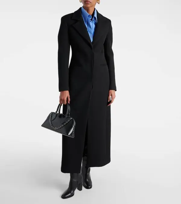 Valentino Garavani Single-Breasted Wool-Blend Coat In Black - 30