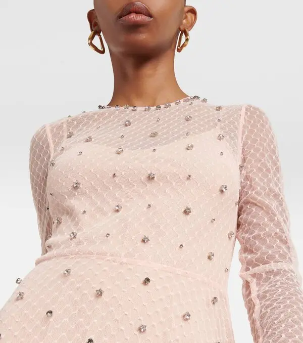 strapless open back dress SEQUIN MESH TULLE MIDI DRESS IN PINK – Bella Galvan