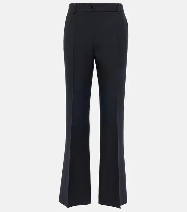 Valentino Garavani High-rise Wool And Silk Trousers
