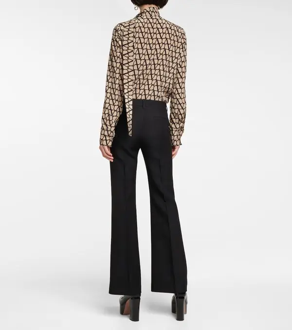 Valentino Garavani High-rise Wool And Silk Trousers