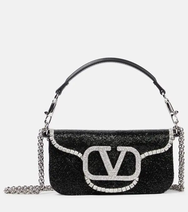 Valentino Garavani Locò Small Beaded Shoulder Bag