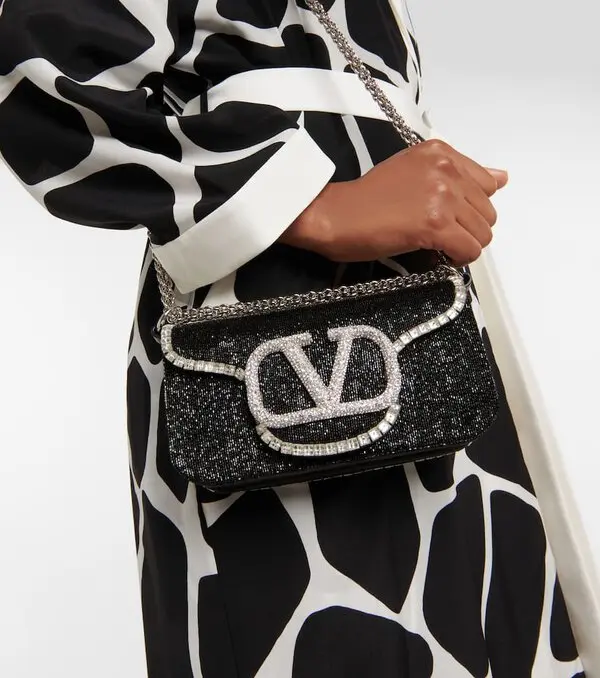 Valentino Garavani Locò Small Beaded Shoulder Bag
