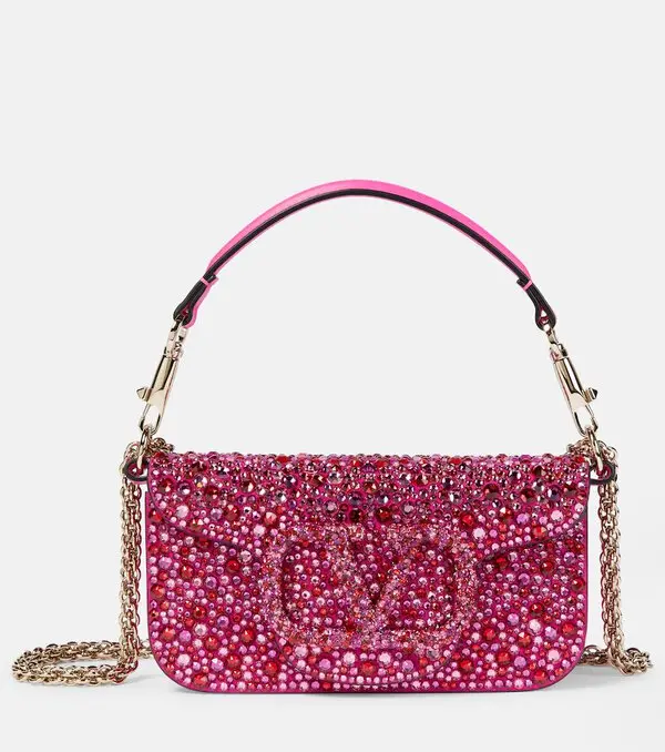 Valentino Garavani Locò Small Embellished Shoulder Bag