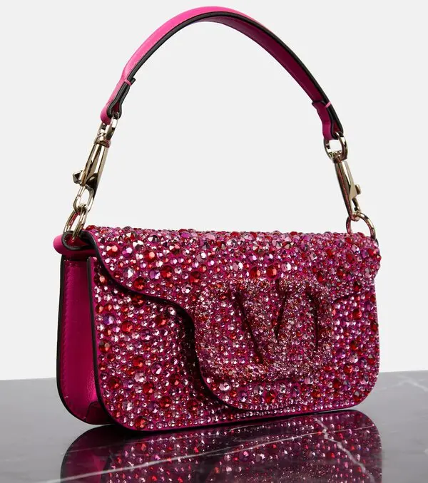 Valentino Garavani Locò Small Embellished Shoulder Bag