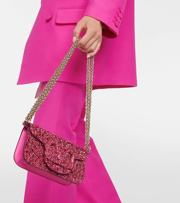 Valentino Garavani Locò Small Embellished Shoulder Bag