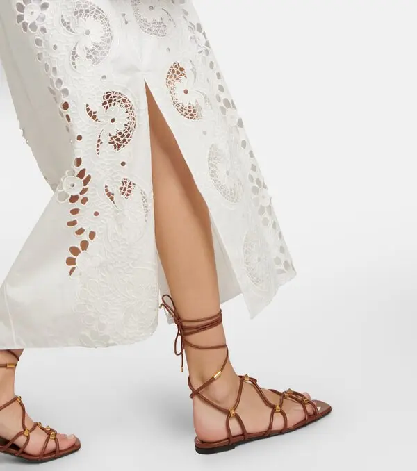 Valentino Garavani Embroidered Cotton Midi Dress