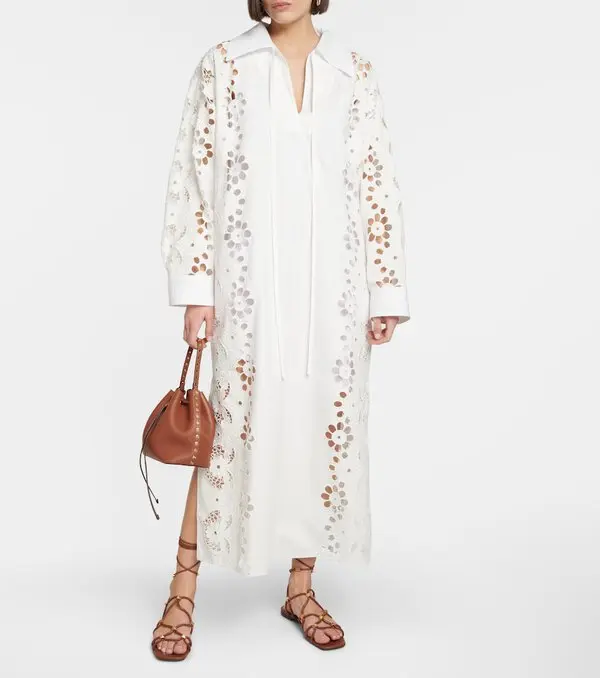 Valentino Garavani Embroidered Cotton Midi Dress
