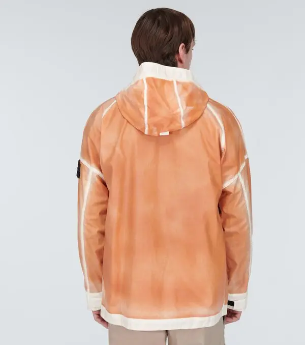 Stone Island Hand-Sprayed Mussola Gommata Jacket In Orange - 30