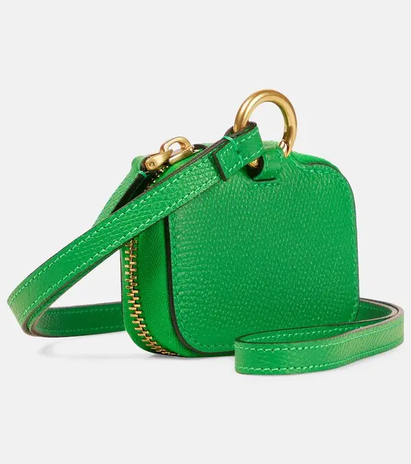 Valentino Garavani Vlogo Leather Airpods Pro Case In Green - 40