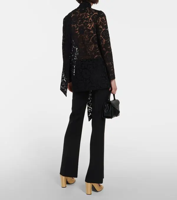 Valentino Garavani Guipure Lace Tie-neck Top