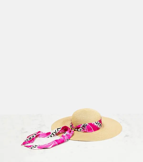 Valentino Garavani Scarf-Detail Sun Hat In Beige - 60% Off  display picture 3
