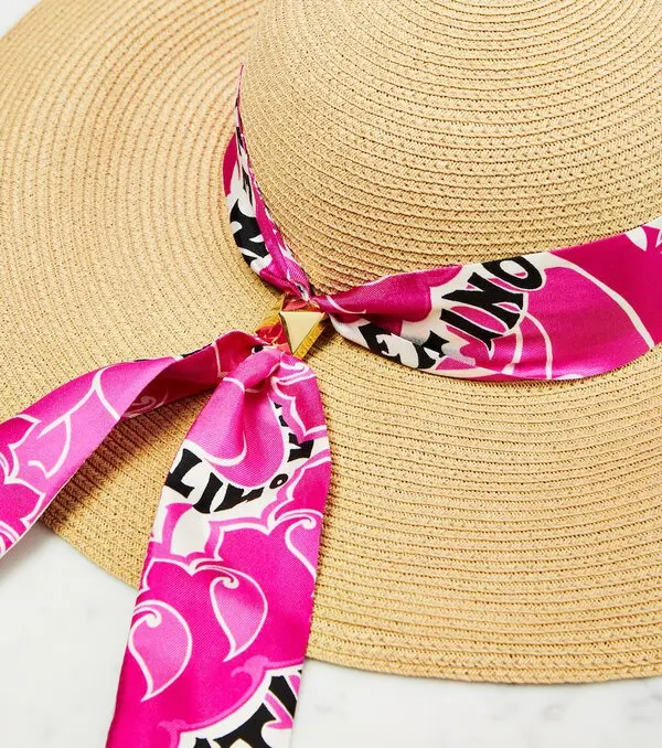 Valentino Garavani Scarf-Detail Sun Hat In Beige - 60% Off  display picture 2