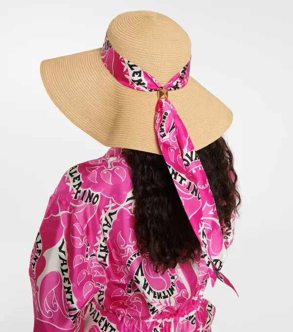 Valentino Garavani Scarf-Detail Sun Hat In Beige - 60% Off  display picture 1