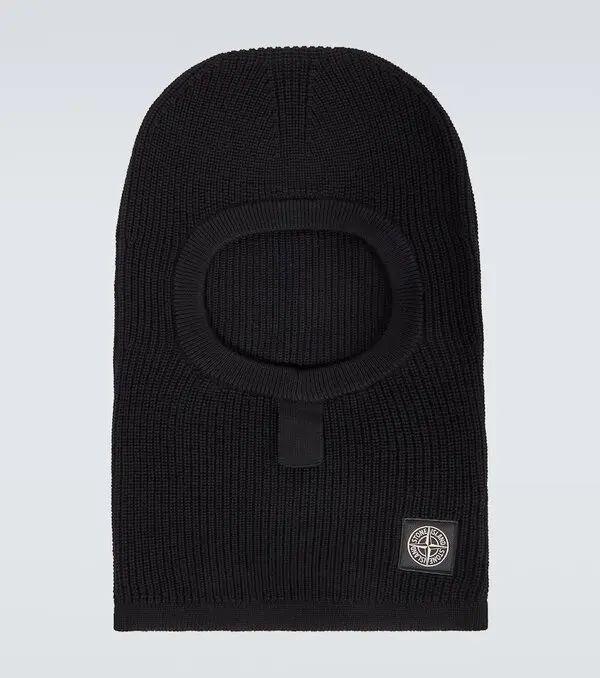 Stone Island Compass Virgin Wool Ski Mask - Black