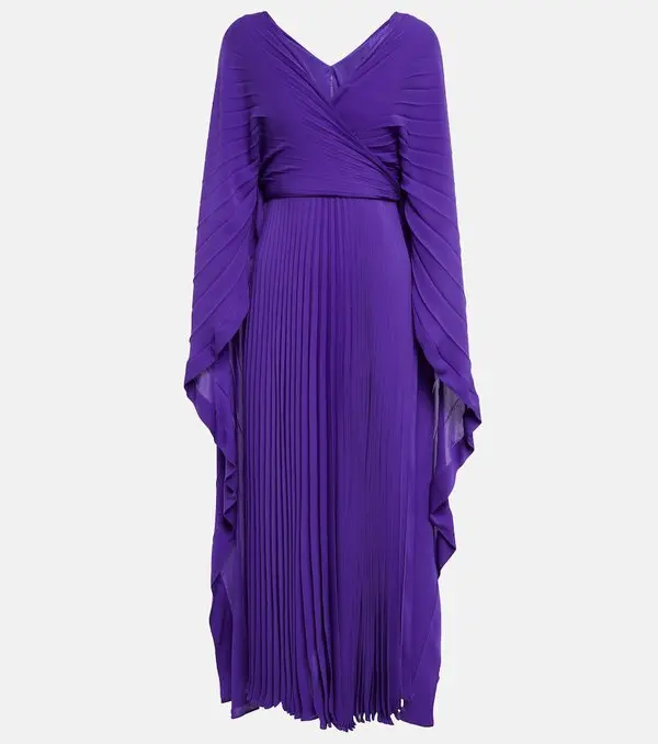 Valentino Garavani Pleated Silk Gown - Blue