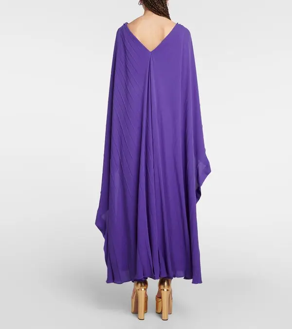 Valentino Garavani Pleated Silk Gown - Blue
