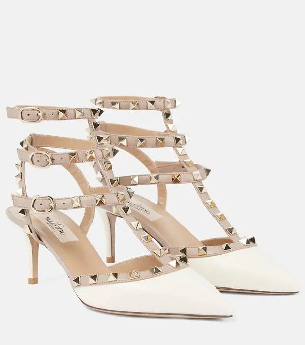 Valentino Garavani Rockstud Leather Pumps - White