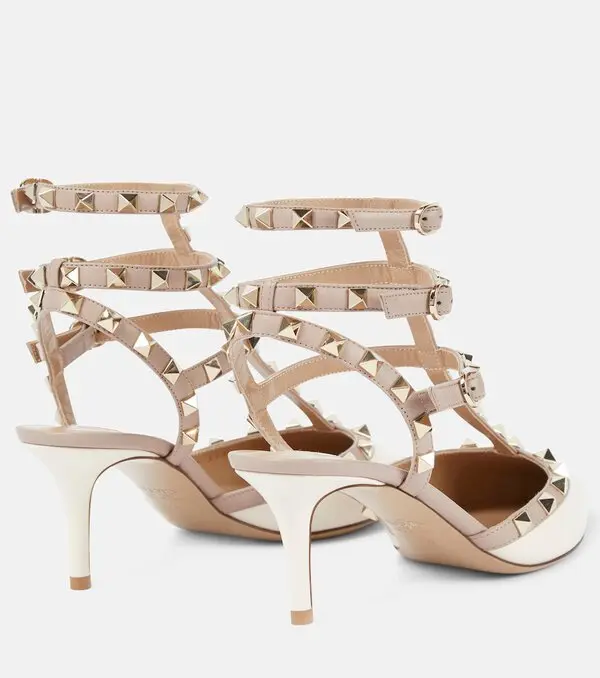 Valentino Garavani Rockstud Leather Pumps - White