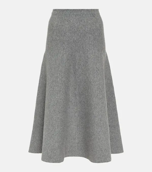 Valentino Garavani High-rise Wool-blend Midi Skirt