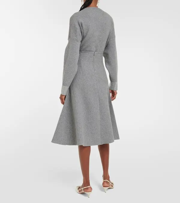Valentino Garavani High-rise Wool-blend Midi Skirt