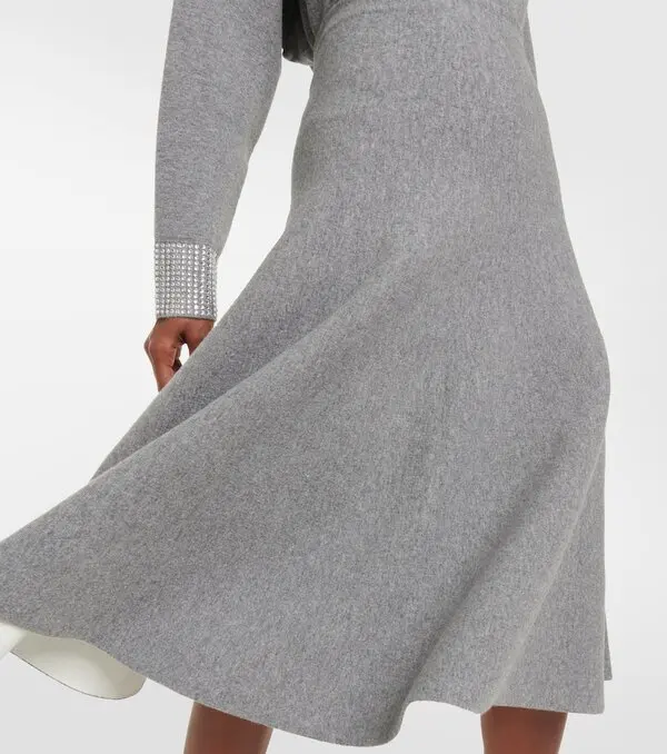 Valentino Garavani High-rise Wool-blend Midi Skirt