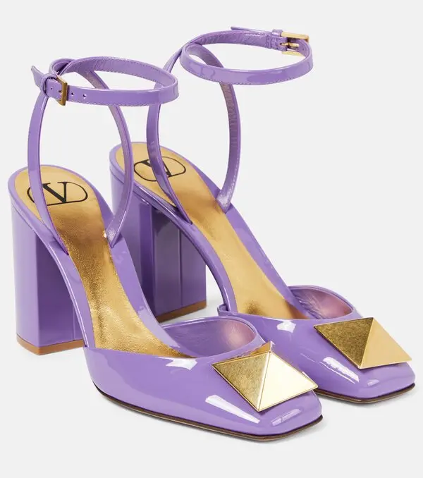 Valentino Garavani One Stud Patent Leather Pumps - Purple