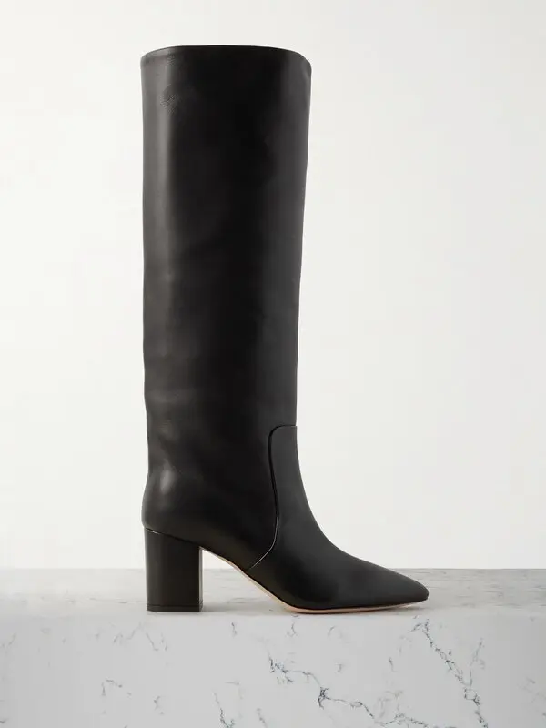 Paris Texas Anja 70 Leather Knee Boots - Black