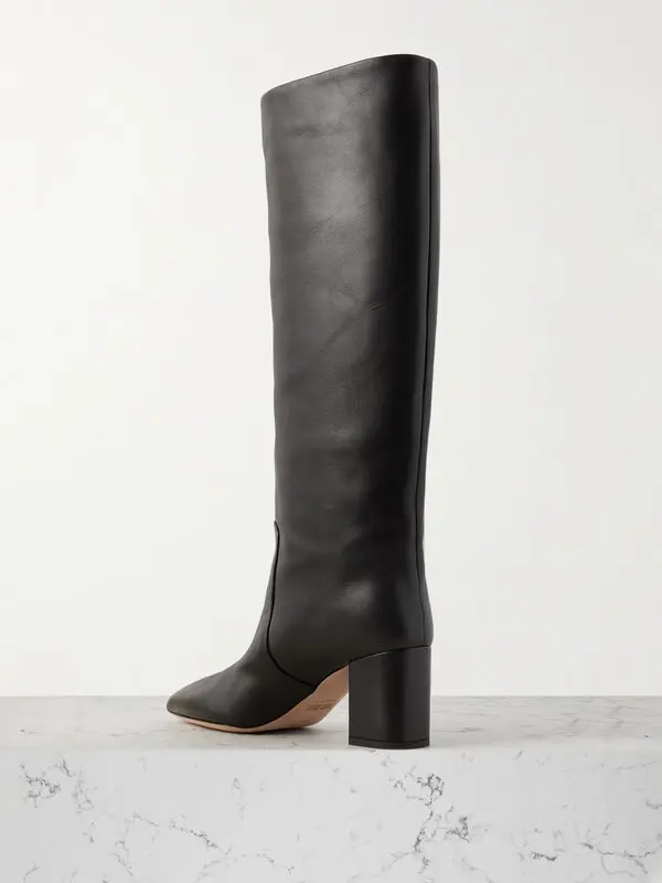 Paris Texas Anja 70 Leather Knee Boots - Black