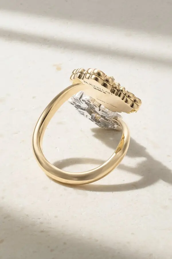 Buccellati Opera Tulle 18-karat Diamond And Enamel Ring