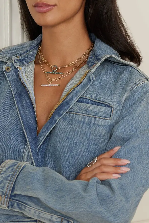 LUCY DELIUS Twisted Link 14-karat Emerald Necklace