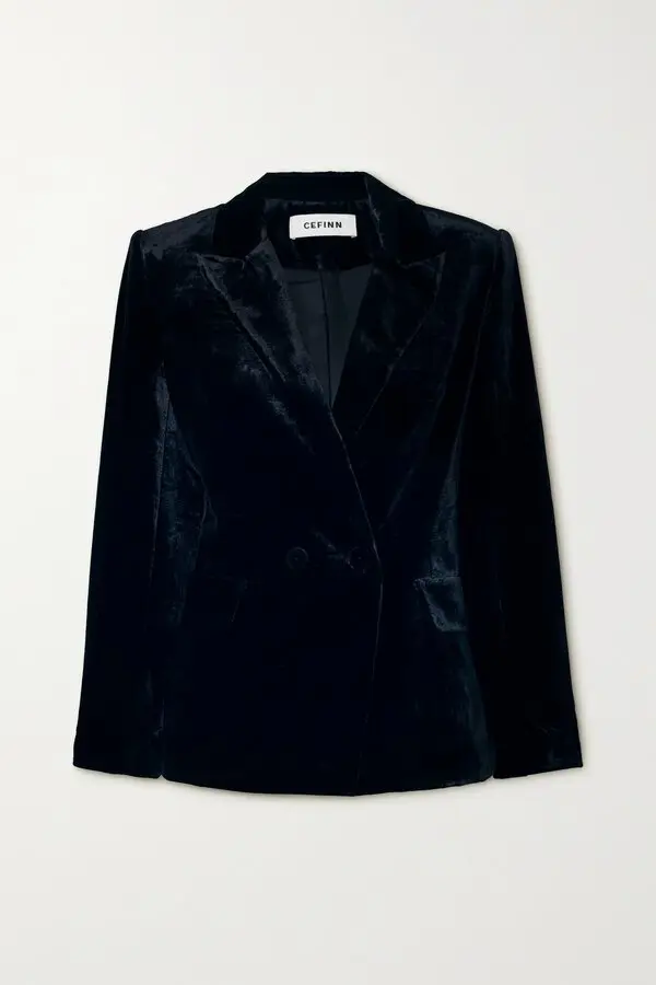 CEFINN Ronson Velvet Double-breasted Blazer