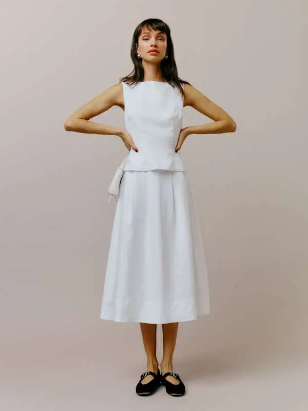 REFORMATION Moya Linen Two Piece - Ivory