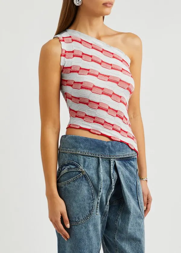 Gimaguas Té Striped One-shoulder Top