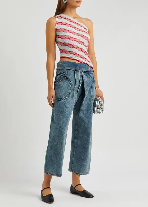 Gimaguas Té Striped One-shoulder Top