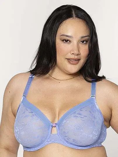 Victoria's Secret Curvy Couture Smooth Lace Unlined Bra - Blue