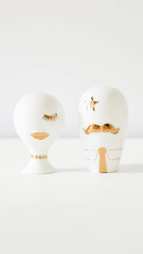Jonathan Adler Gilded Mr. And Mrs. Muse Salt And Pepper Set