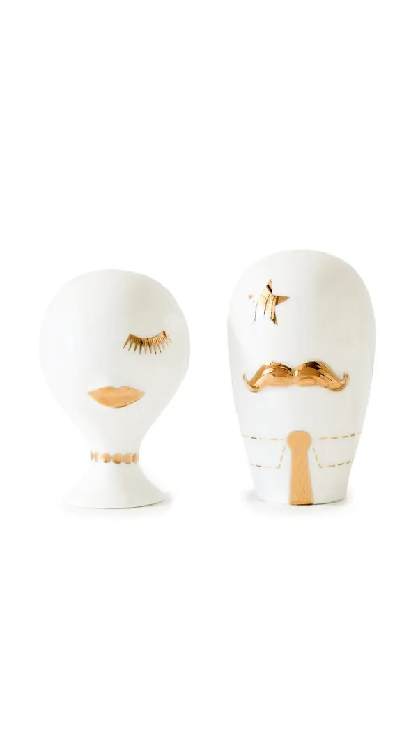 Jonathan Adler Gilded Mr. And Mrs. Muse Salt And Pepper Set