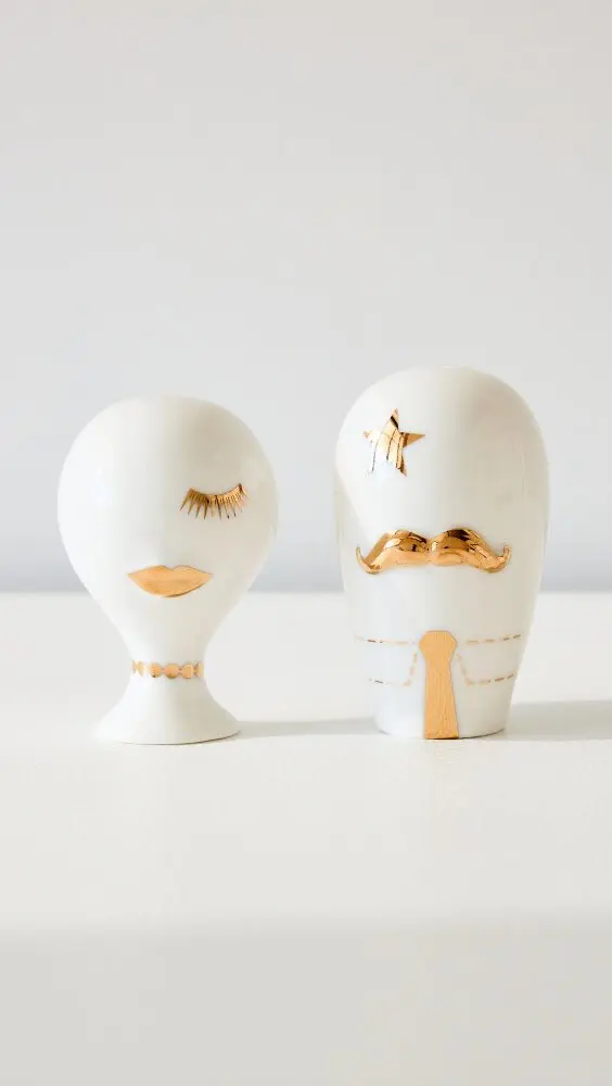 Jonathan Adler Gilded Mr. And Mrs. Muse Salt And Pepper Set