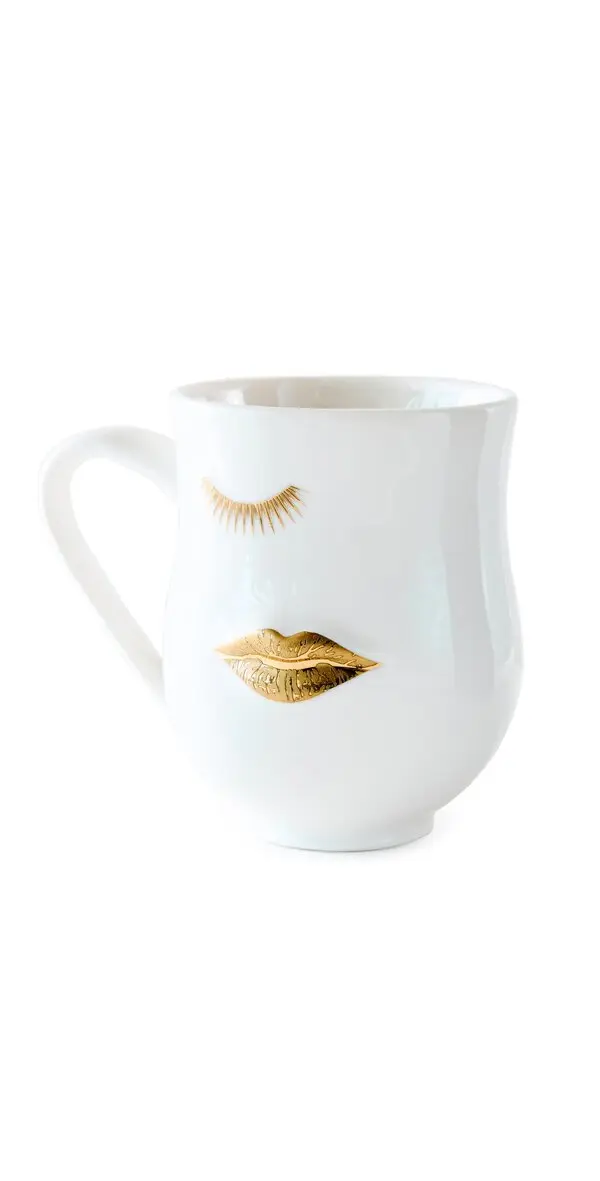 Jonathan Adler Gilded Mr. And Mrs. Muse Mug - White