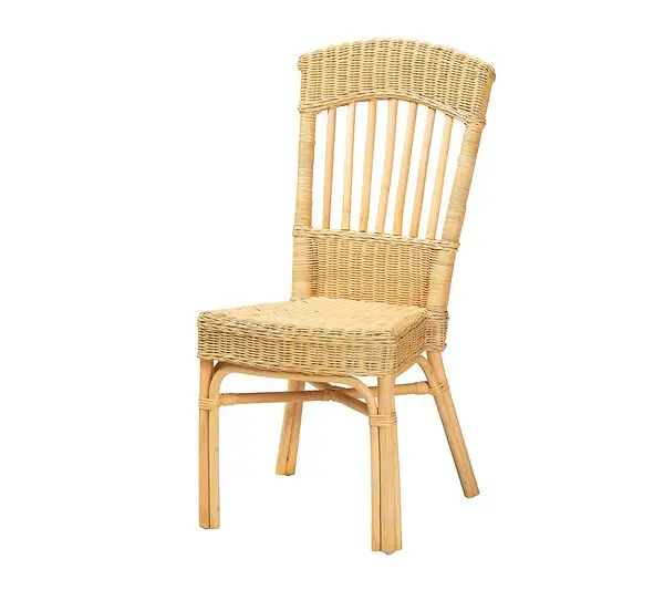 BAXTON STUDIO Barito Natural Brown Rattan Dinin G Chair - One-color