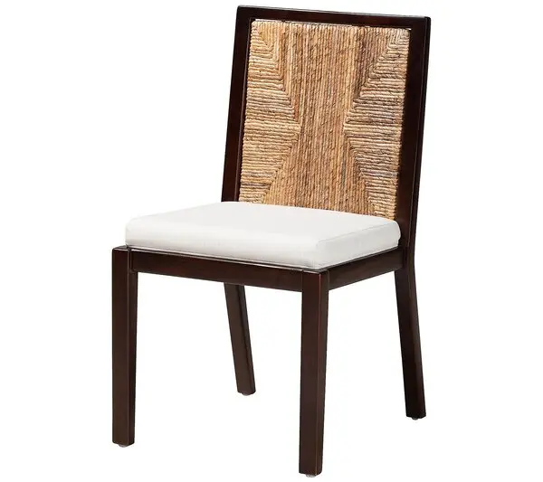 BAXTON STUDIO Joana Brown Wood And Seagrass Din Ing Side Chair - One-color