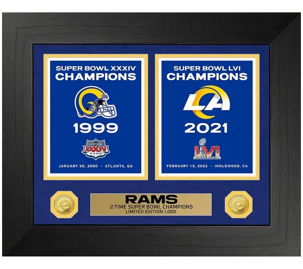 HIGHLAND MINT Rams Super Bowl Deluxe Banner Collection Gold C In Photo Mint - One-color