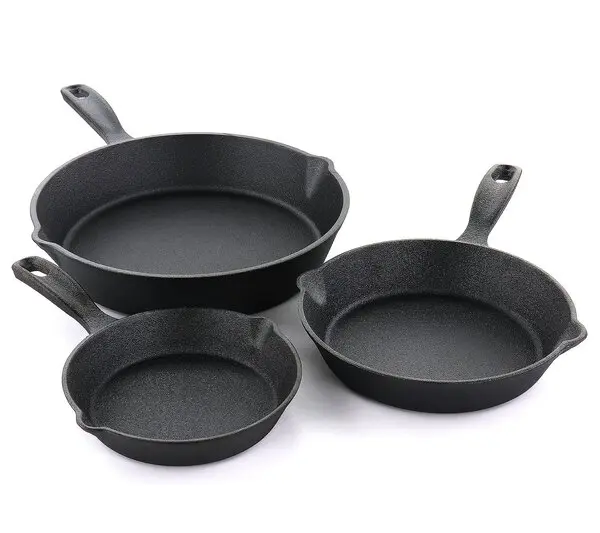 OSTER Castaway 3 Piece Cast Iron Pre-seasoned F Rying Pans - One-color