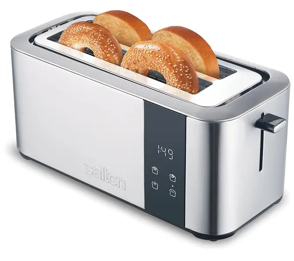 SALTON Digital Toaster Long Slot 4 Slice - One-color