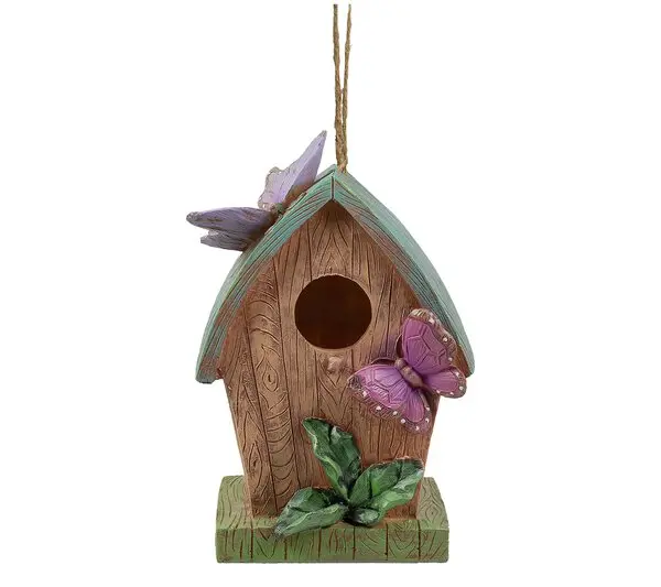 NORTHLIGHT 10' Birdhouse With Butterflies Outdo Or Garden Deco - One-color